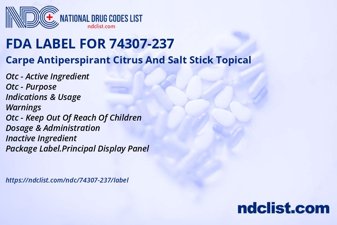 Carpe Antiperspirant Citrus And Salt- FDA Label NDC74307-237