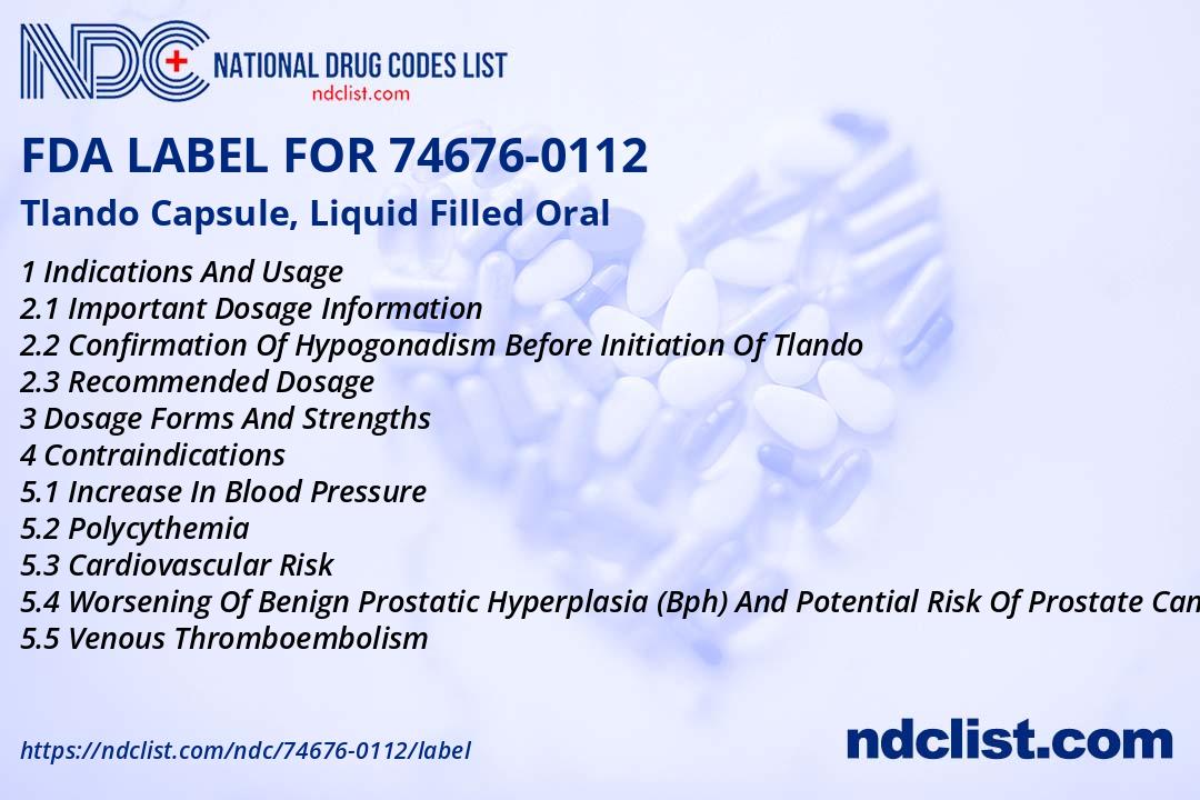 FDA Label for Tlando Capsule, Liquid Filled Oral - Indications, Usage ...