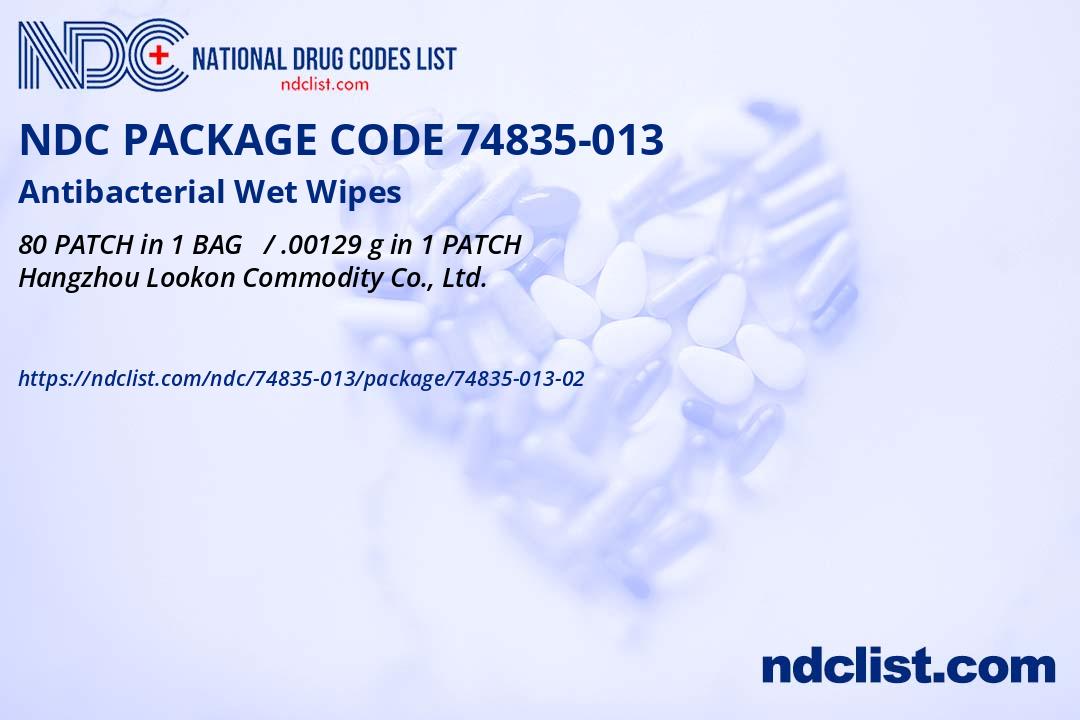 NDC Package 74835-013-02 Antibacterial Wet Wipes