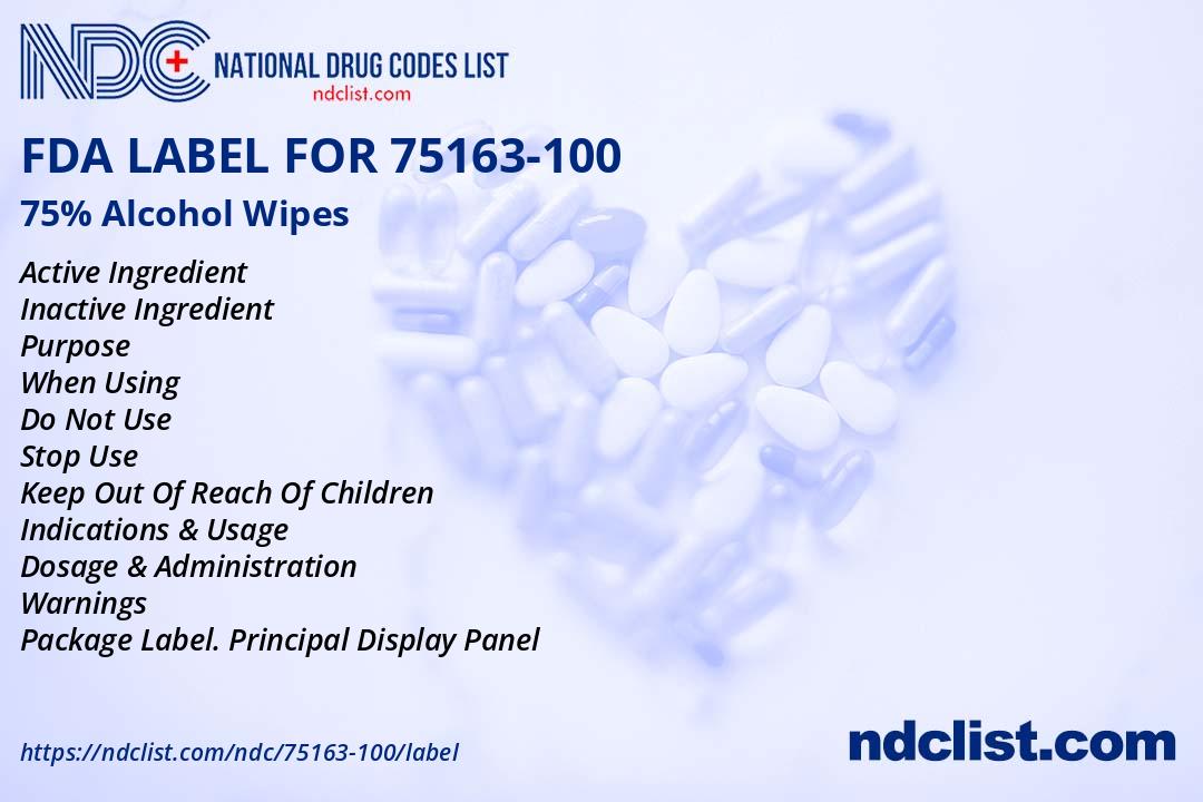 FDA Label for 75% Alcohol Wipes - Indications, Usage & Precautions