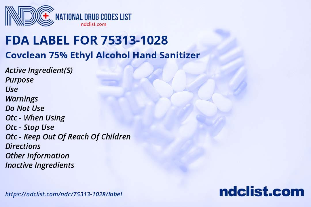 Covclean 75% Ethyl Alcohol Ha FDA Label - NDC 75313-1028