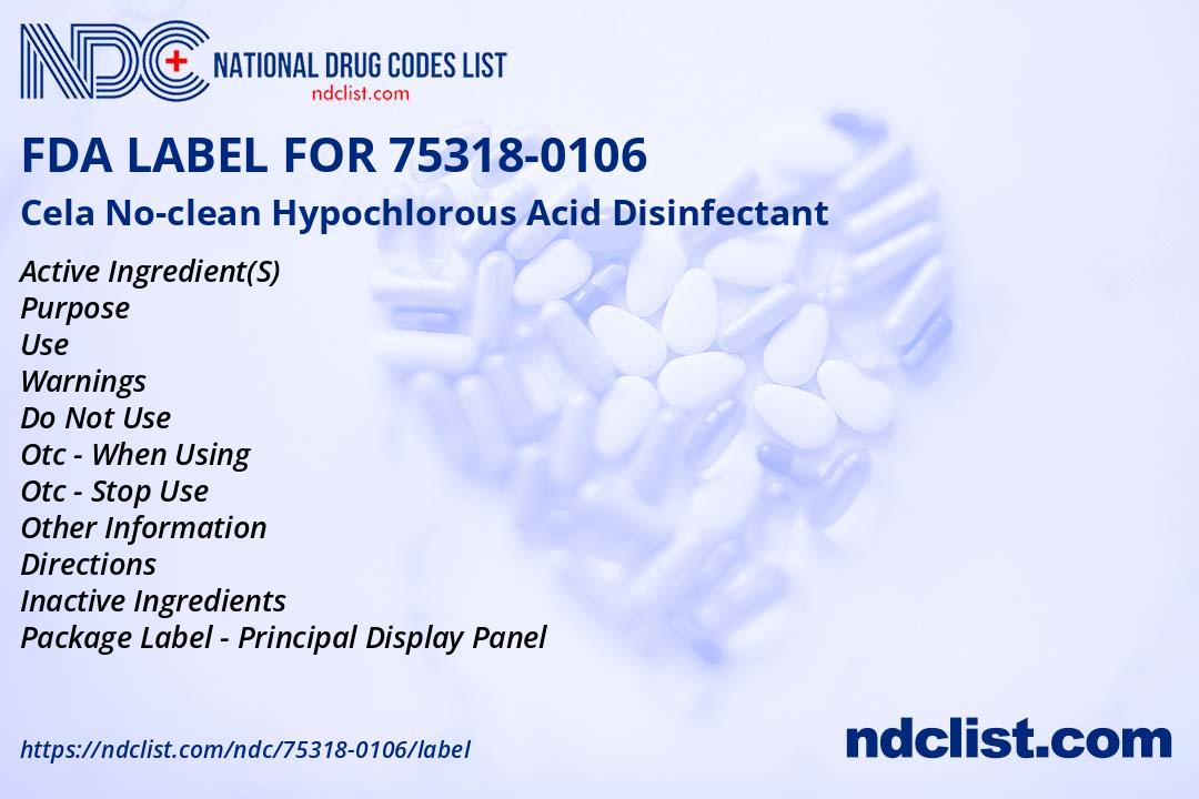 Cela No-clean Hypochlorous Acid- FDA Label NDC75318-0106