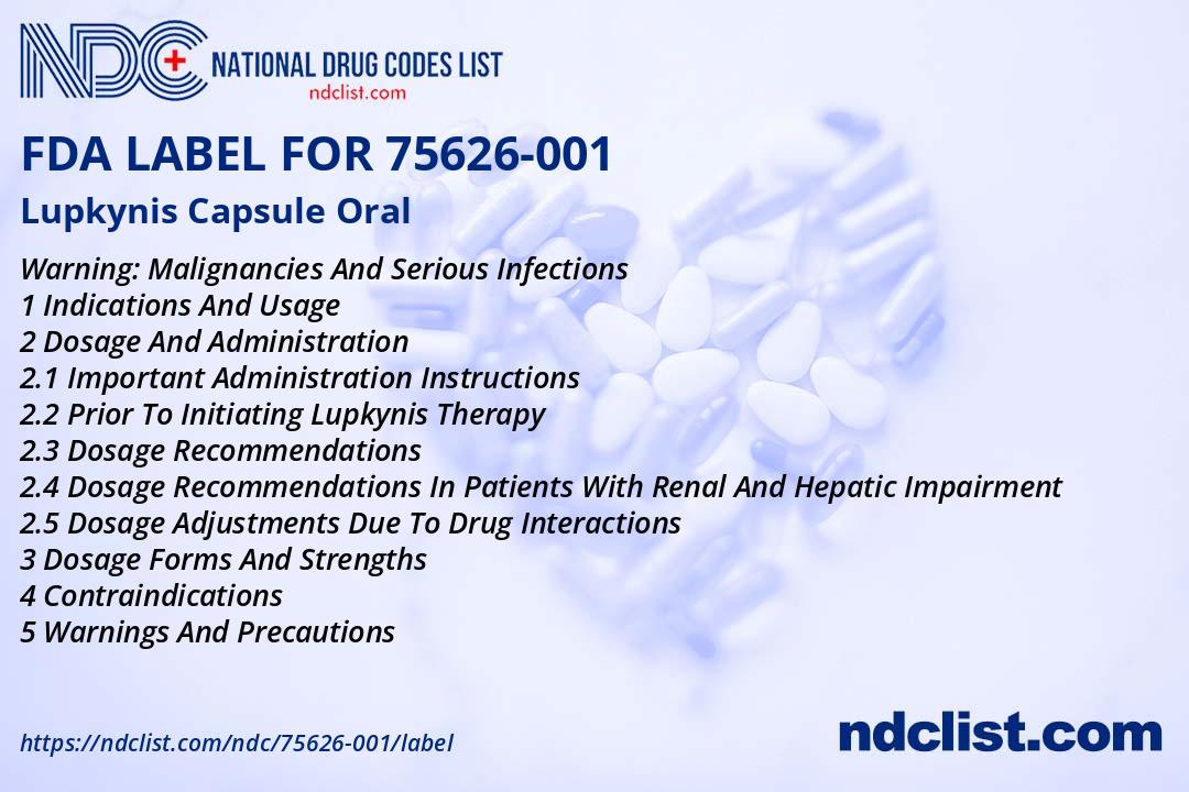 FDA Label for Lupkynis Capsule Oral - Indications, Usage & Precautions