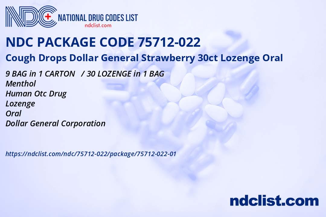 NDC Package 75712-022-01 Cough Drops Dollar General Strawberry 30ct ...