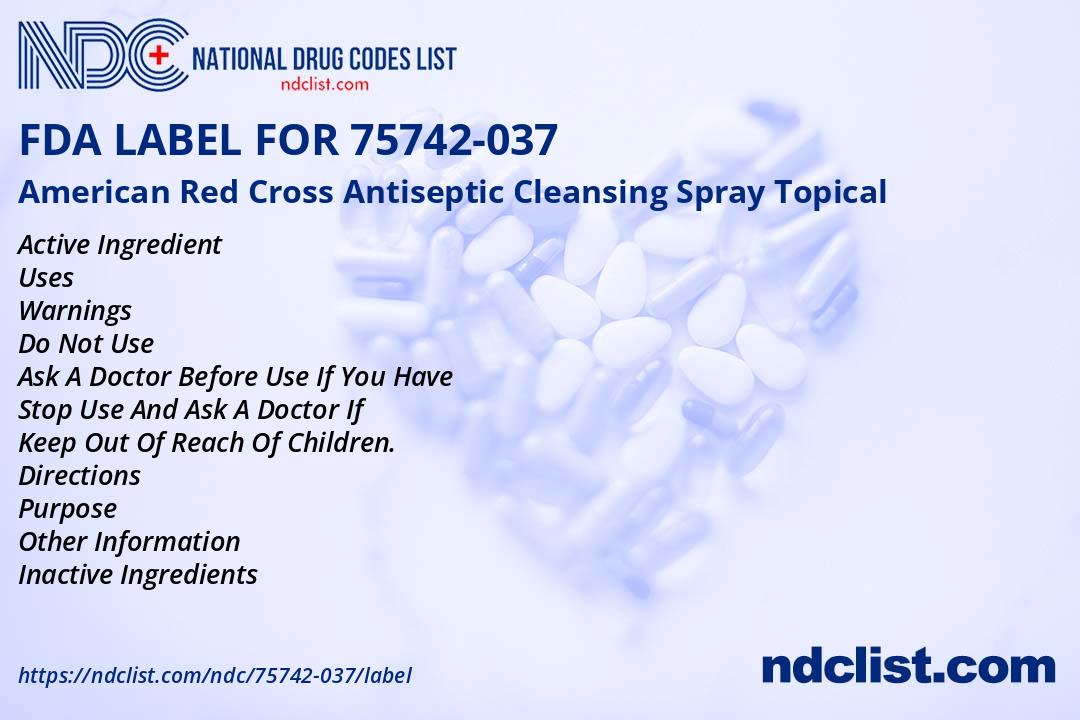 FDA Label for American Red Cross Antiseptic Cleansing Spray Topical ...