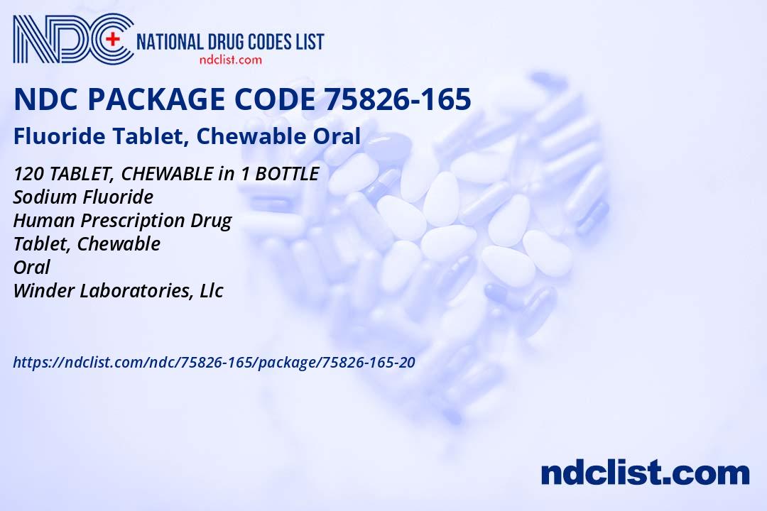 Fluoride Tablet, Chewable- NDC75826-165-20