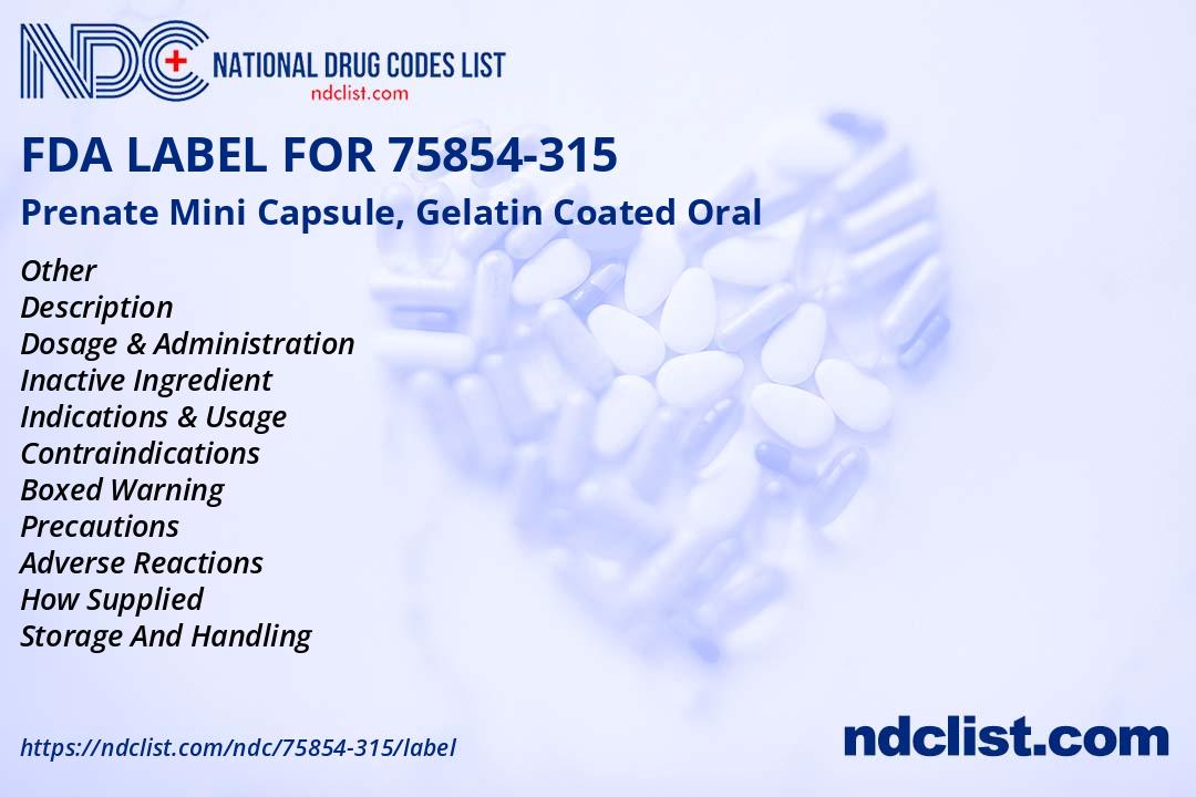 Prenate Mini Capsule, Gelatin Coated- FDA Label NDC75854-315