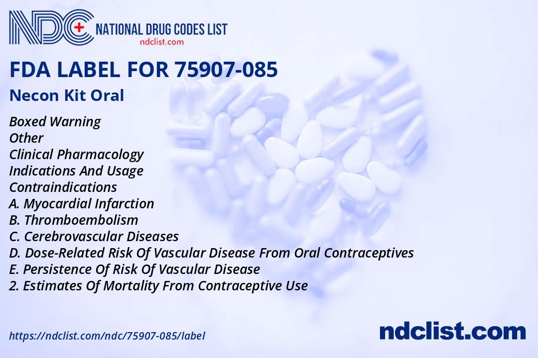 FDA Label for Necon Kit Oral - Indications, Usage & Precautions
