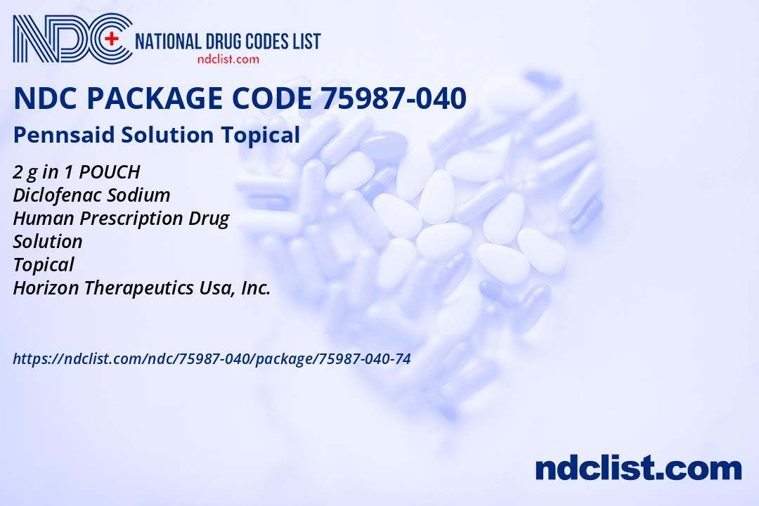NDC Package 75987-040-74 Pennsaid