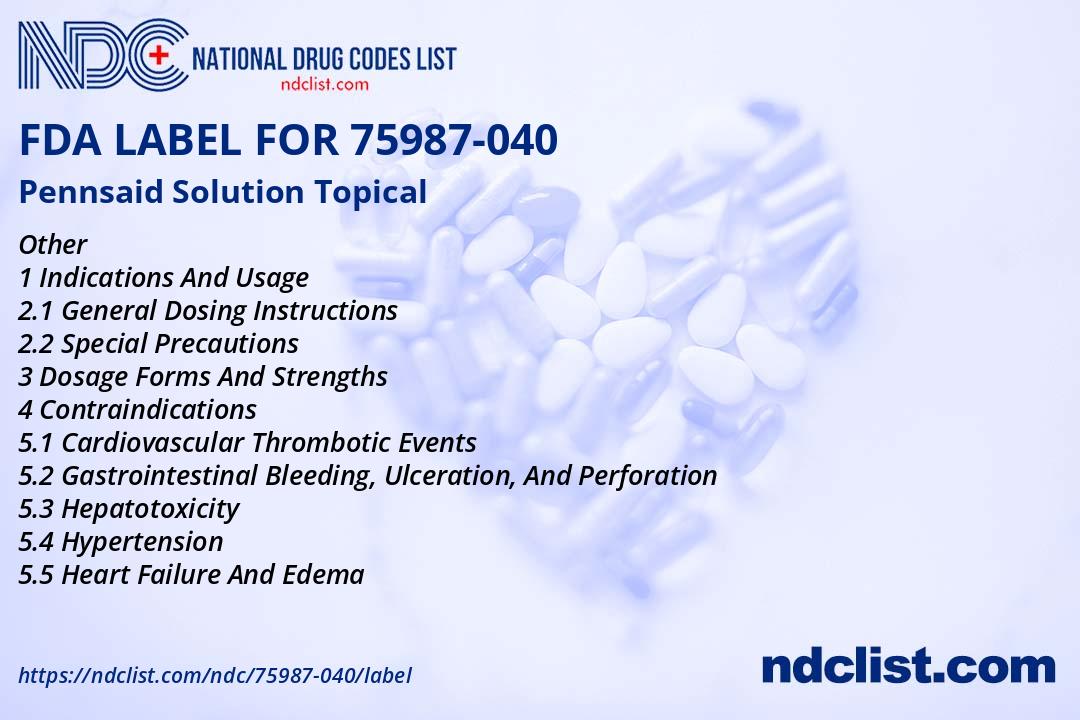 FDA Label for Pennsaid Solution Topical - Indications, Usage & Precautions