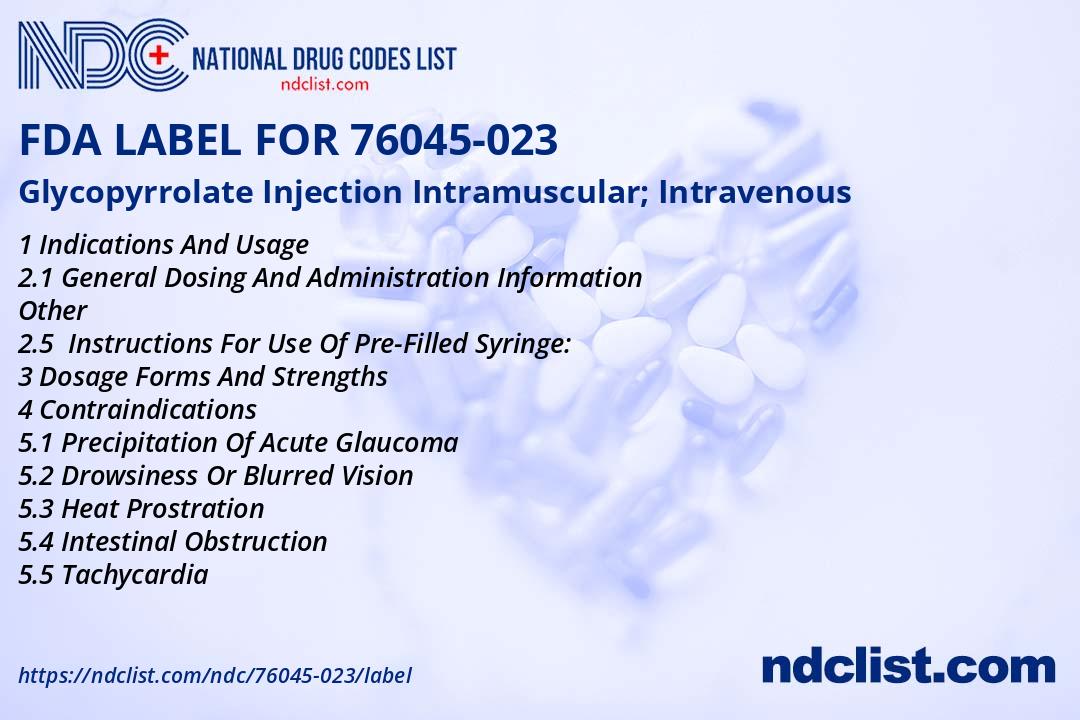 FDA Label for Glycopyrrolate Injection Intramuscular; Intravenous ...