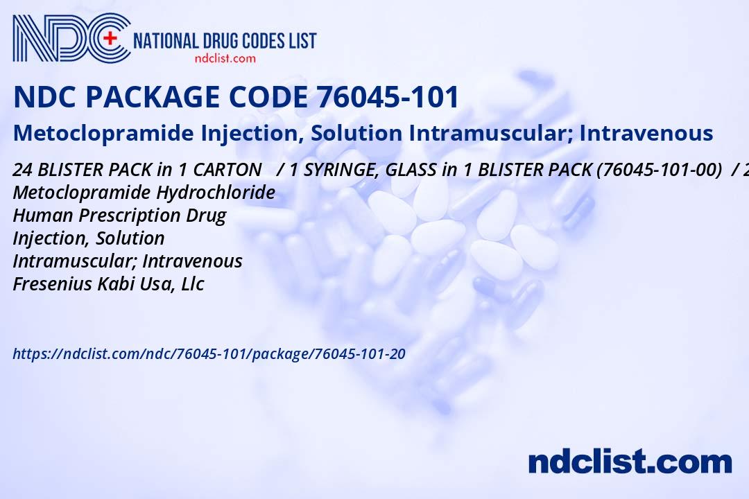 Metoclopramide Injection, Solution NDC Package 76045-101-20