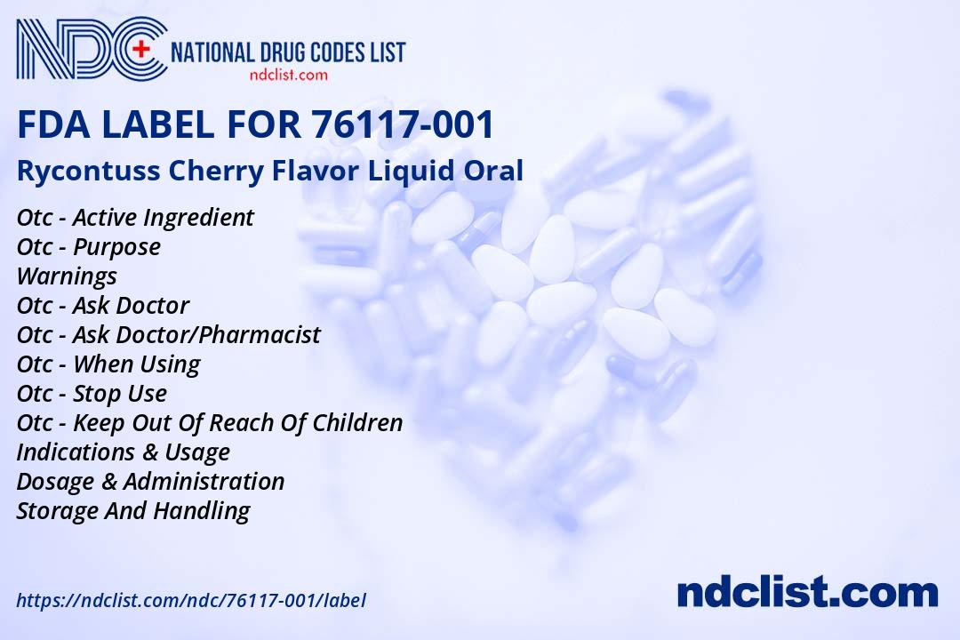 FDA Label for Rycontuss Cherry Flavor Liquid Oral - Indications, Usage ...