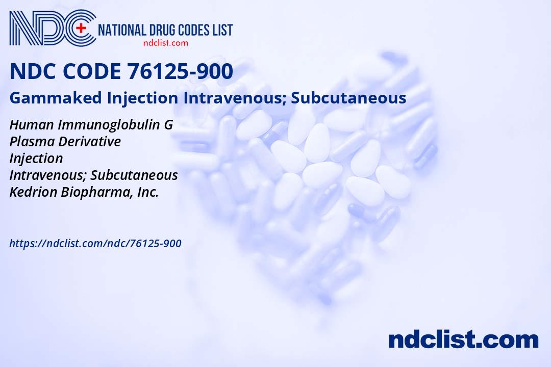 NDC 76125-900 Gammaked Injection Intravenous; Subcutaneous