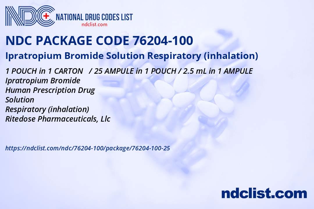 Ipratropium Bromide Solution- NDC76204-100-25