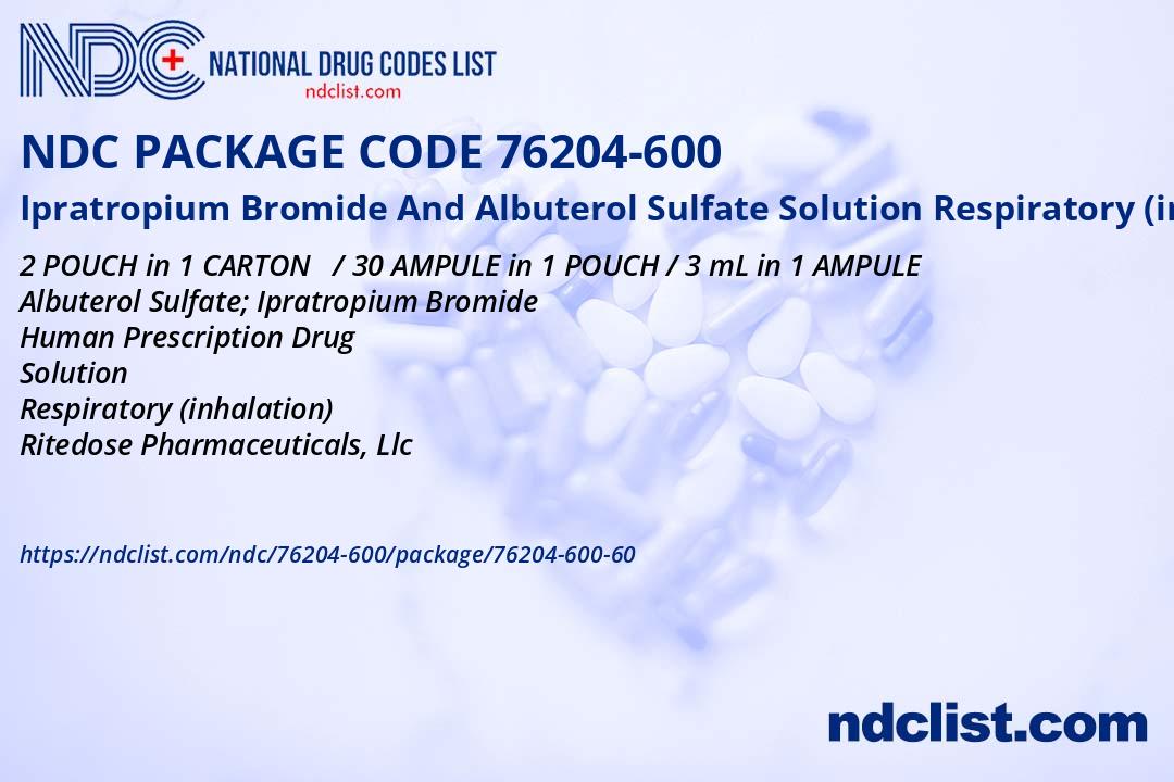 NDC Package 76204-600-60 Ipratropium Bromide And Albuterol Sulfate ...