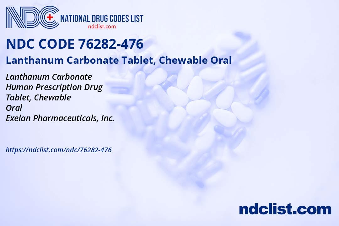 Lanthanum Carbonate Tablet, Chewable NDC 76282-476