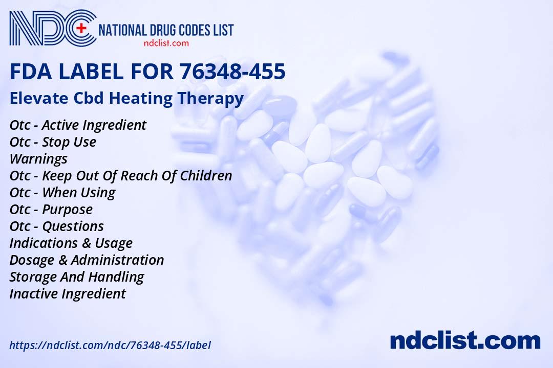 Elevate Cbd Heating Therapy- FDA Label NDC76348-455