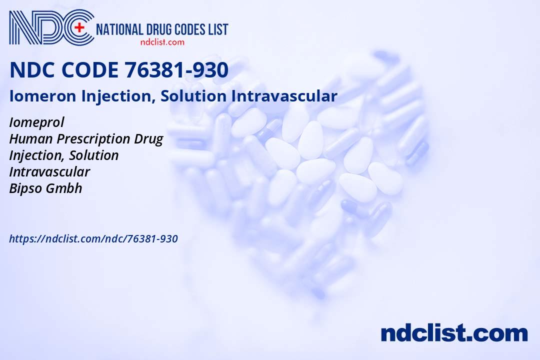 NDC 76381-930 Iomeron Injection, Solution Intravascular