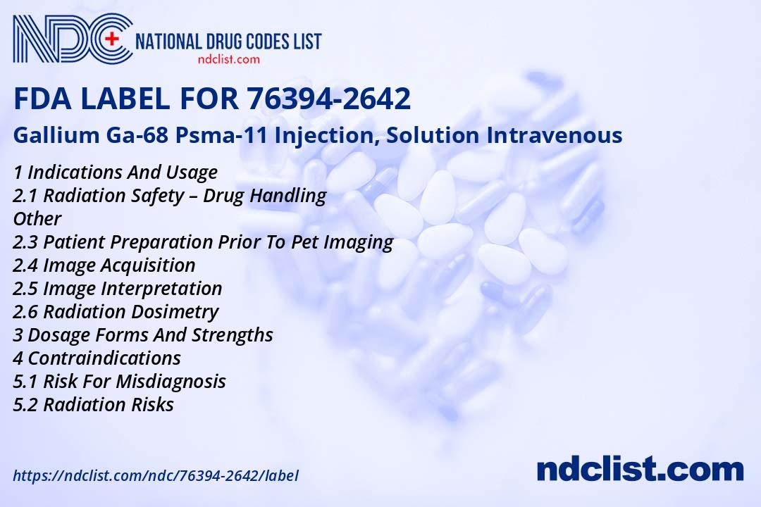FDA Label for Gallium Ga-68 Psma-11 Injection, Solution Intravenous ...