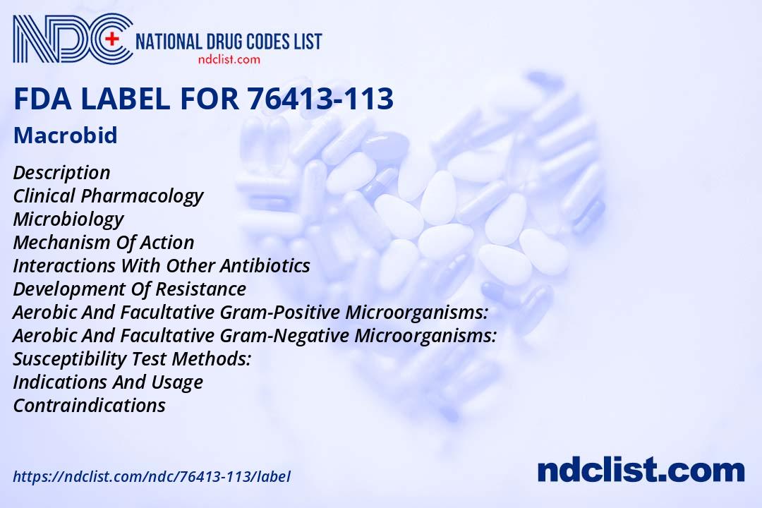 FDA Label for Macrobid - Indications, Usage & Precautions
