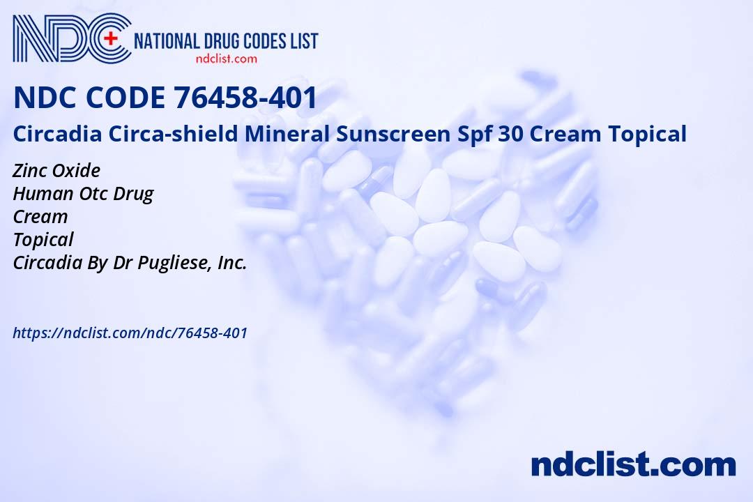 Circadia Circa-shield Mineral Sunscreen Spf 30- NDC76458-401