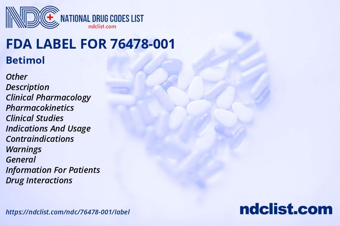 FDA Label for Betimol - Indications, Usage & Precautions