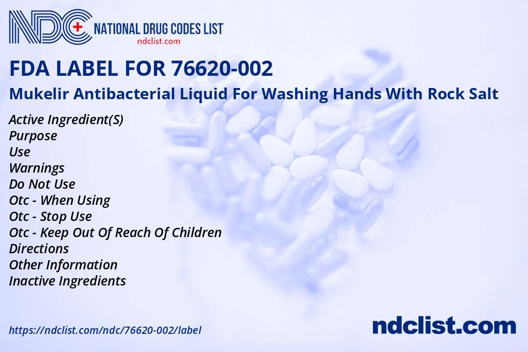 FDA Label for Mukelir Antibacterial Liquid For Washing Hands With Rock ...