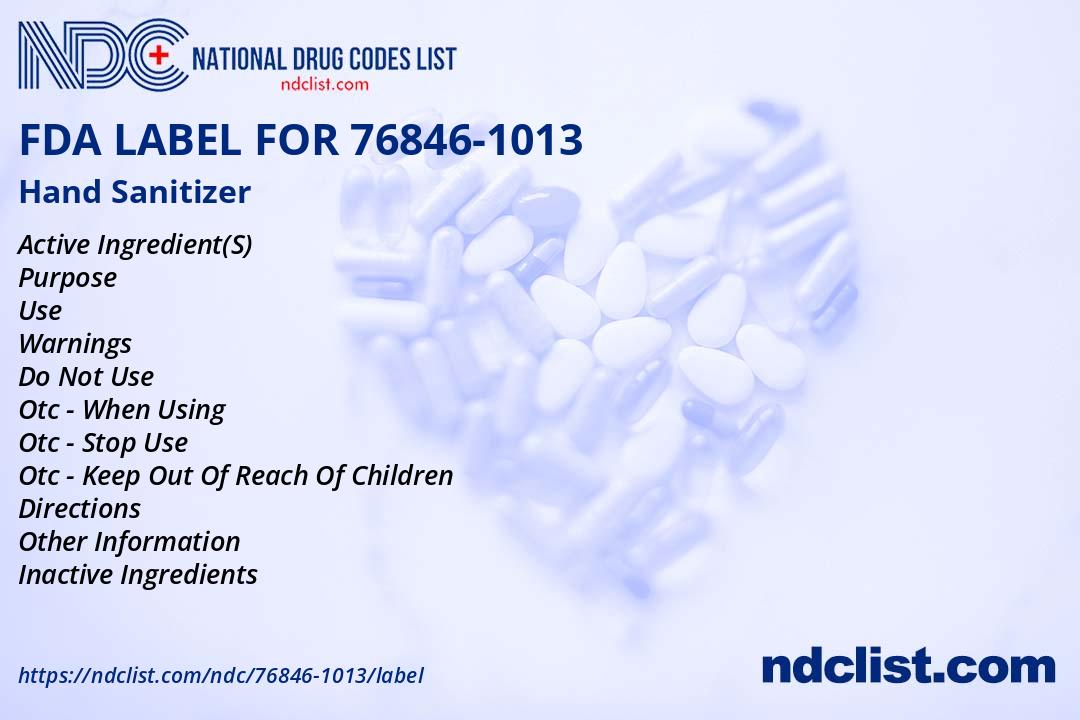 Hand Sanitizer- FDA Label NDC76846-1013