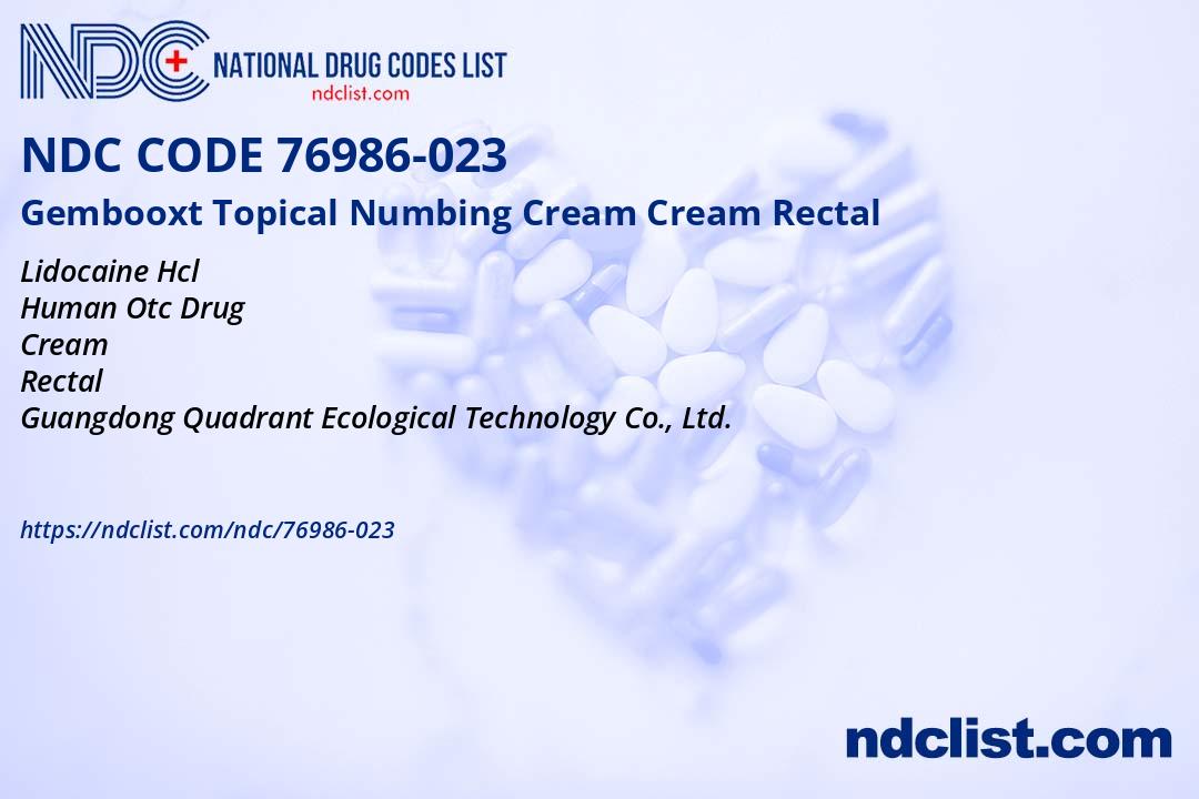 NDC Crossover 76986-023 Gembooxt Topical Numbing Cream Cream Rectal ...