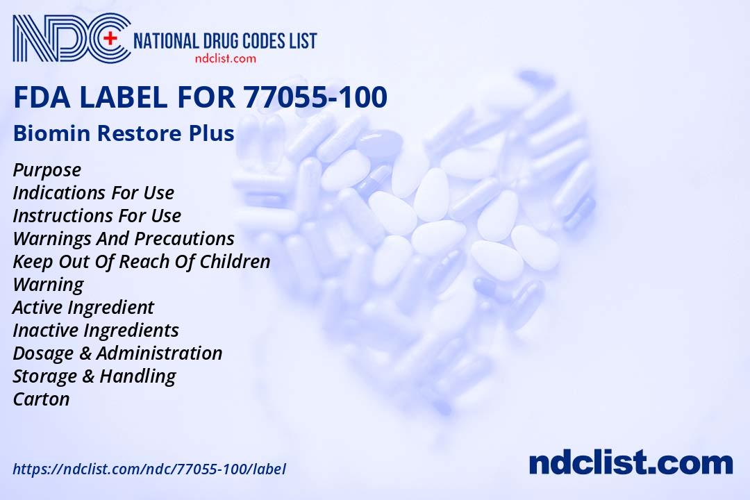 Biomin Restore Plus FDA Label - NDC 77055-100