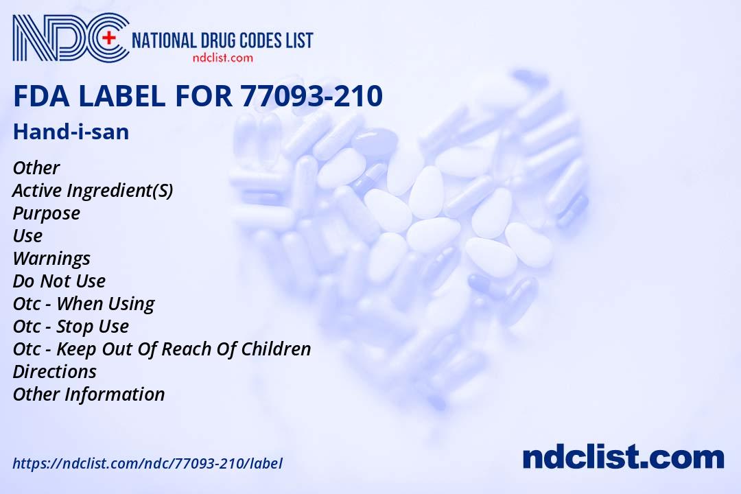 FDA Label for Hand-i-san - Indications, Usage & Precautions