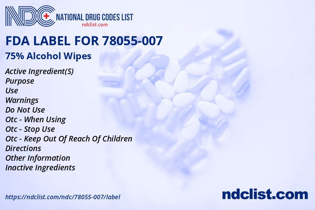 FDA Label for 75% Alcohol Wipes - Indications, Usage & Precautions