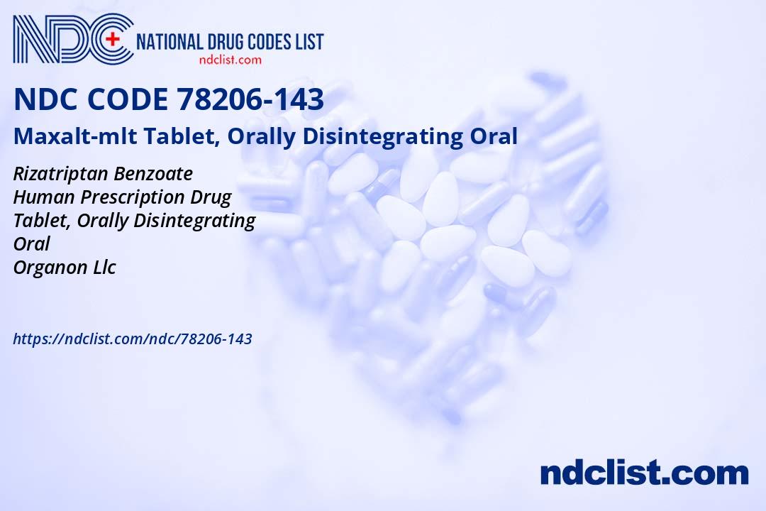 NDC 78206-143 Maxalt-mlt Tablet, Orally Disintegrating Oral