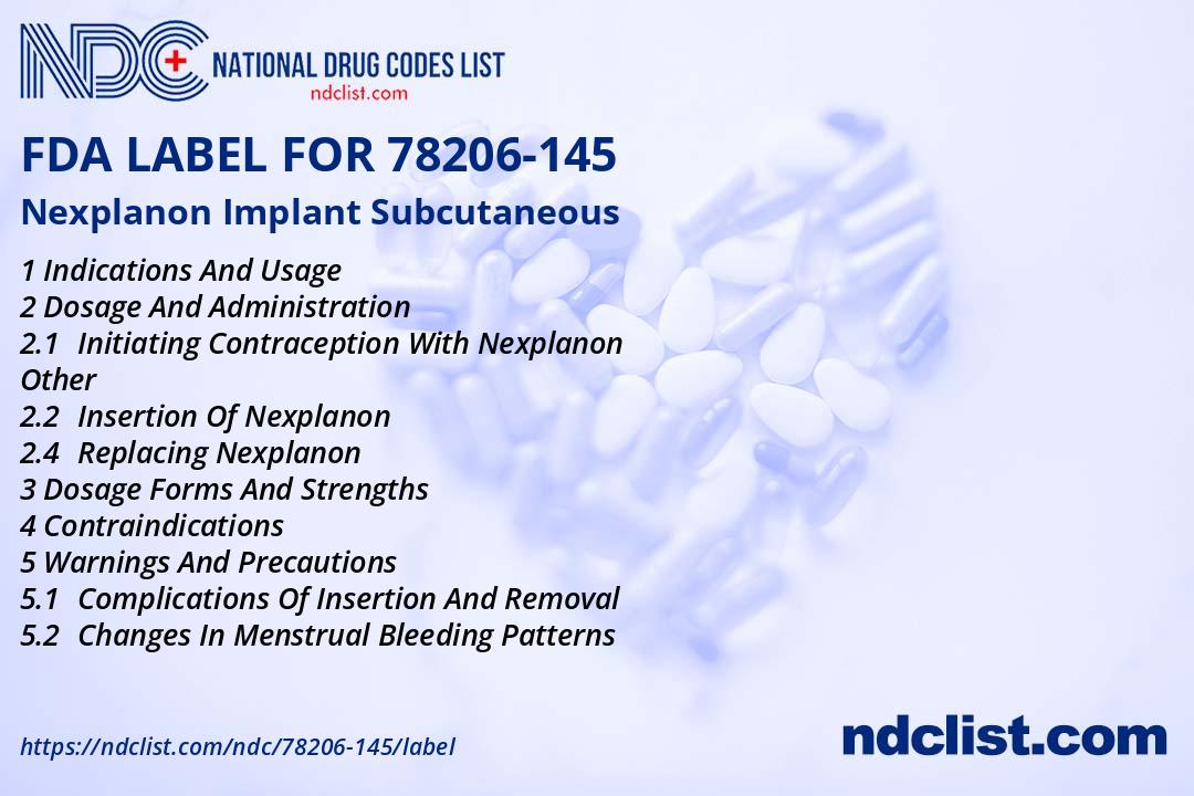 FDA Label for Nexplanon Implant Subcutaneous - Indications, Usage ...