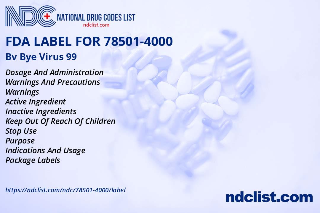 FDA Label for Bv Bye Virus 99 - Indications, Usage & Precautions