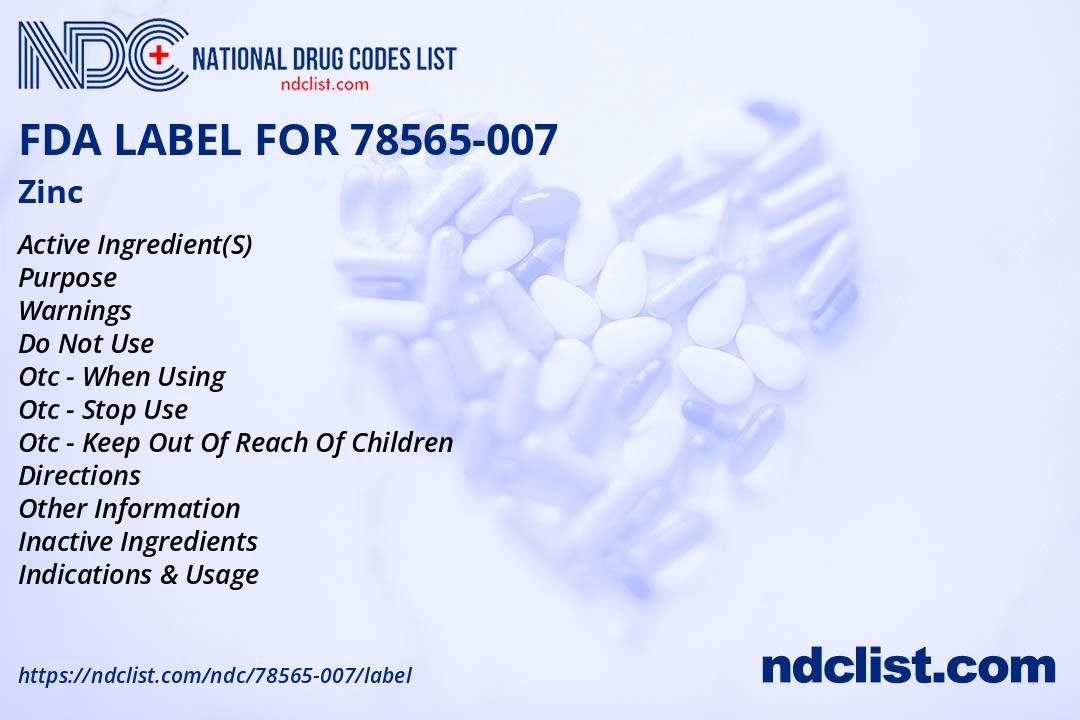 FDA Label for Zinc - Indications, Usage & Precautions
