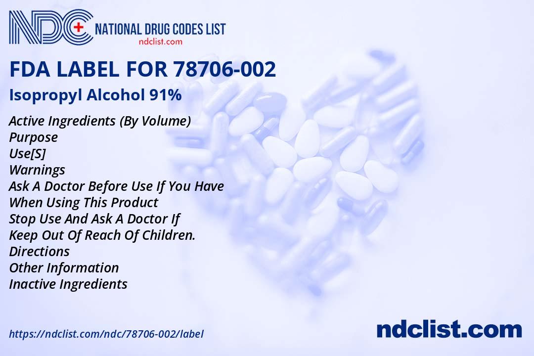 FDA Label for Isopropyl Alcohol 91% - Indications, Usage & Precautions