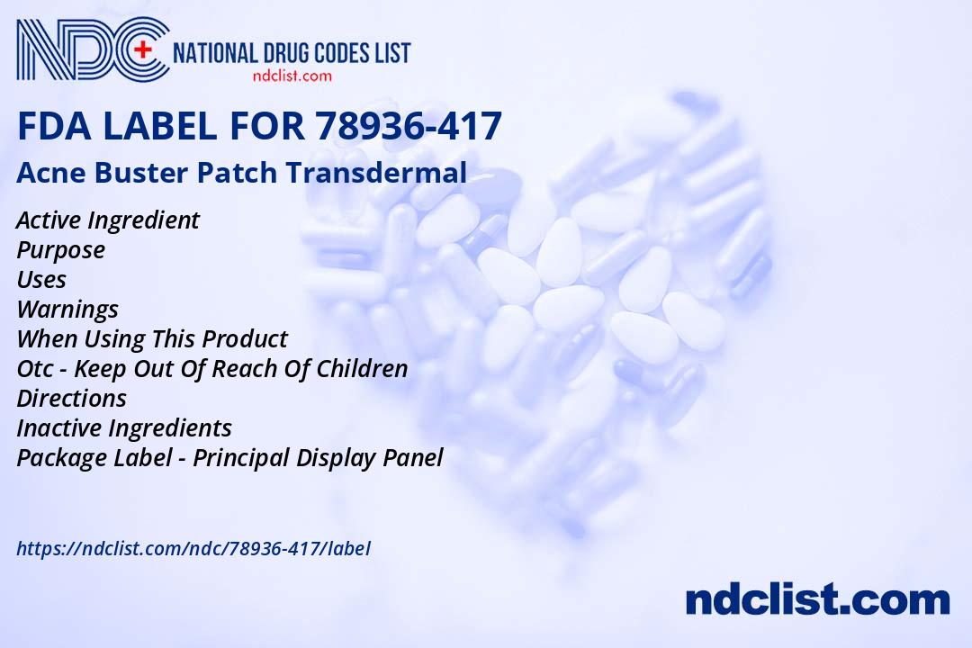 FDA Label for Acne Buster Patch Transdermal - Indications, Usage ...