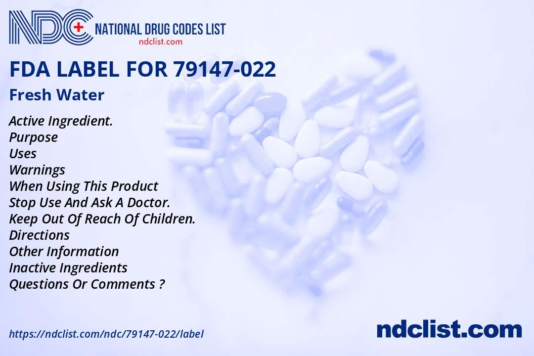 FDA Label for Fresh Water - Indications, Usage & Precautions