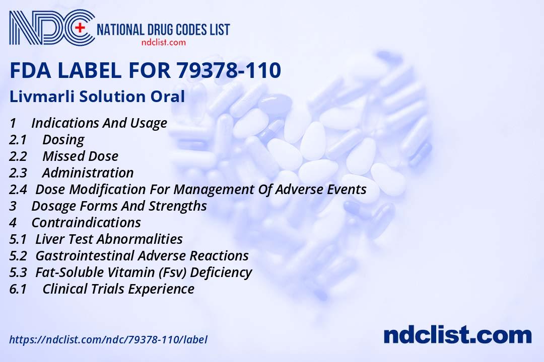 FDA Label for Livmarli Solution Oral - Indications, Usage & Precautions