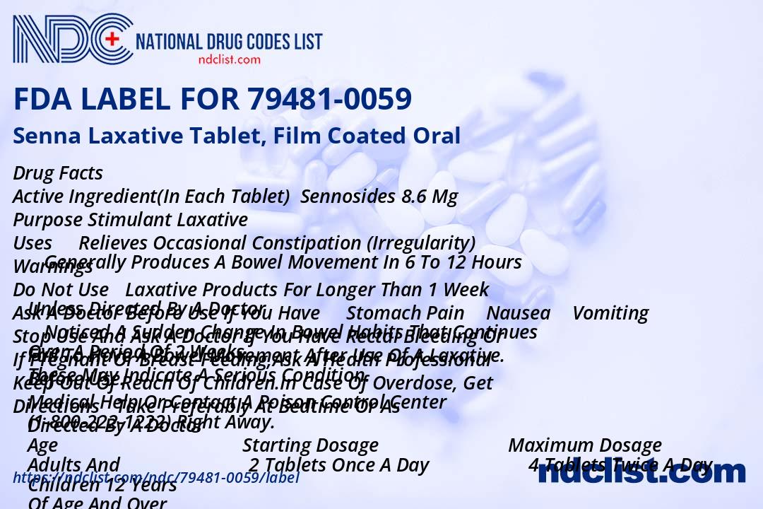 Senna Laxative- FDA Label NDC79481-0059