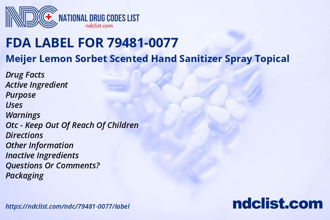 Meijer Lemon Sorbet Scented Hand- FDA Label NDC79481-0077