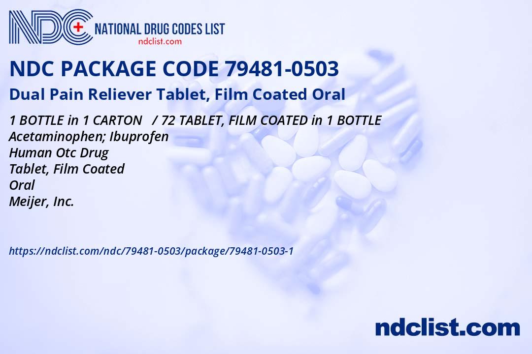NDC Package 79481-0503-1 Dual Pain Reliever Tablet, Film Coated Oral