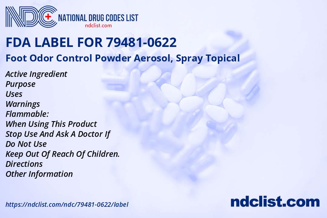 FDA Label for Foot Odor Control Powder Aerosol, Spray Topical ...