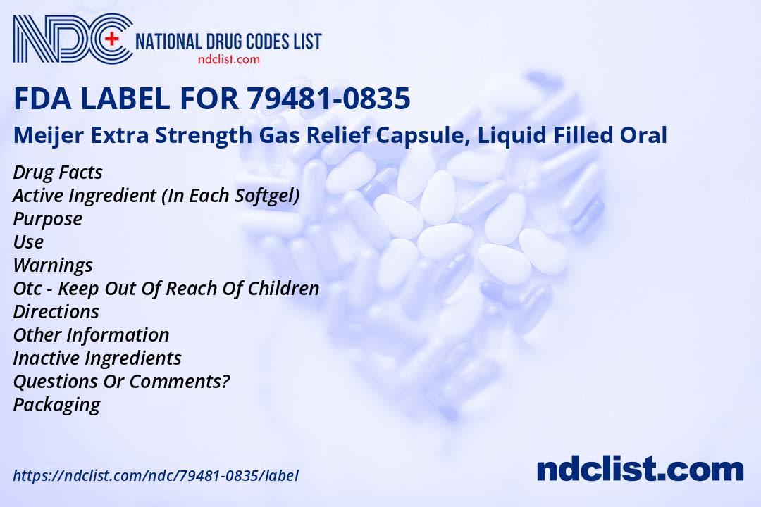 Meijer Extra Strength Gas Relief- FDA Label NDC79481-0835