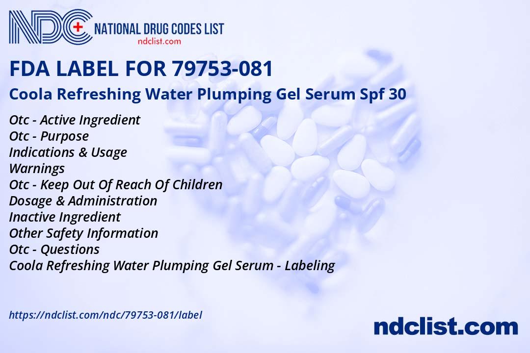 FDA Label for Coola Refreshing Water Plumping Gel Serum Spf 30 ...