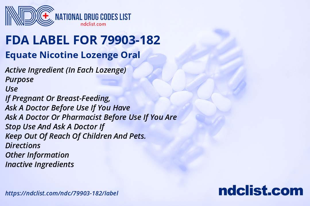 FDA Label for Equate Nicotine Lozenge Oral - Indications, Usage ...