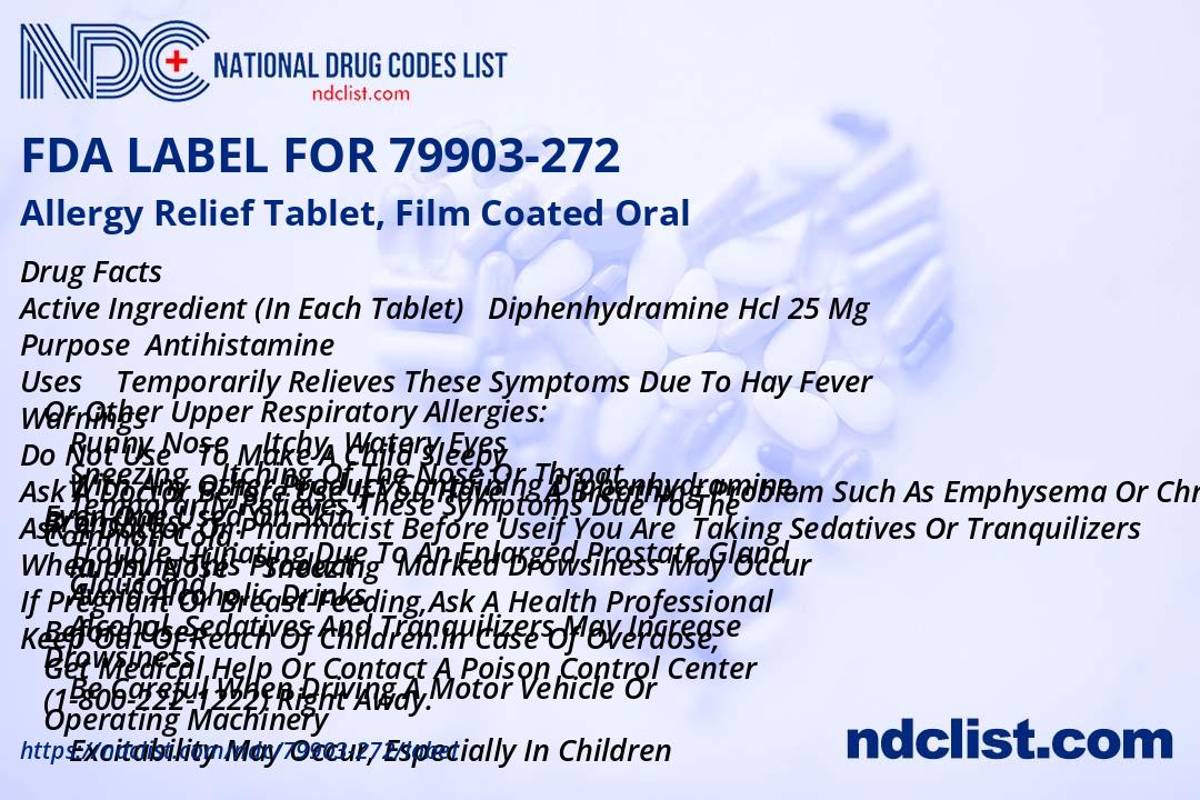 FDA Label for Allergy Relief - Indications, Usage & Precautions