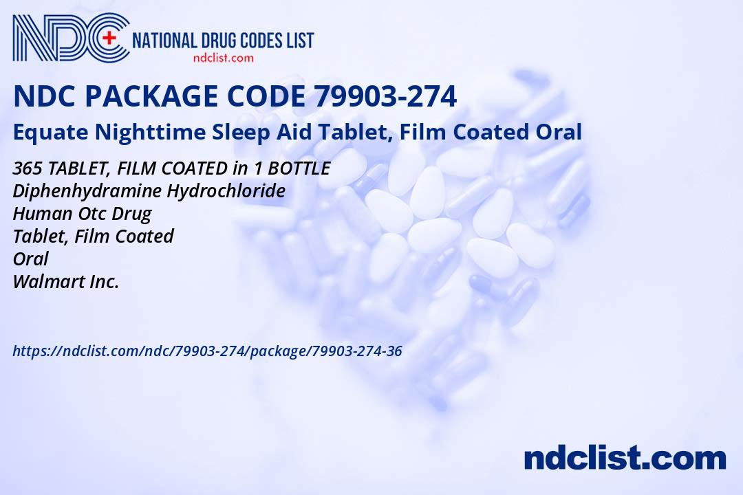 Equate Nighttime Sleep Aid NDC Package 79903-274-36